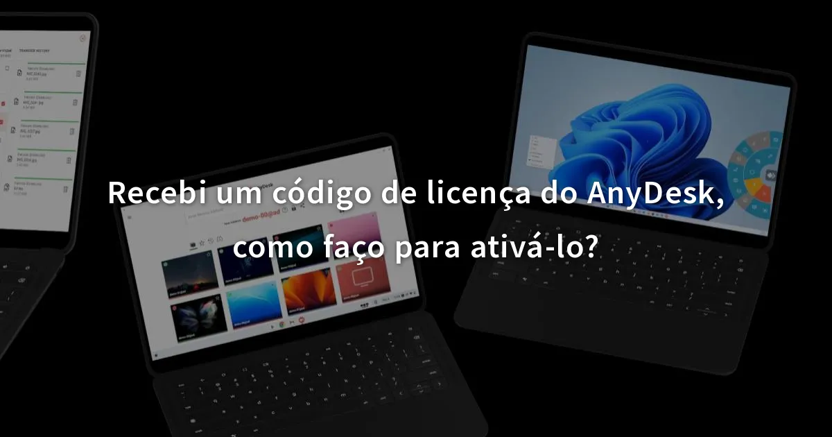 Recebi um código de licença do AnyDesk, como faço para ativá-lo?